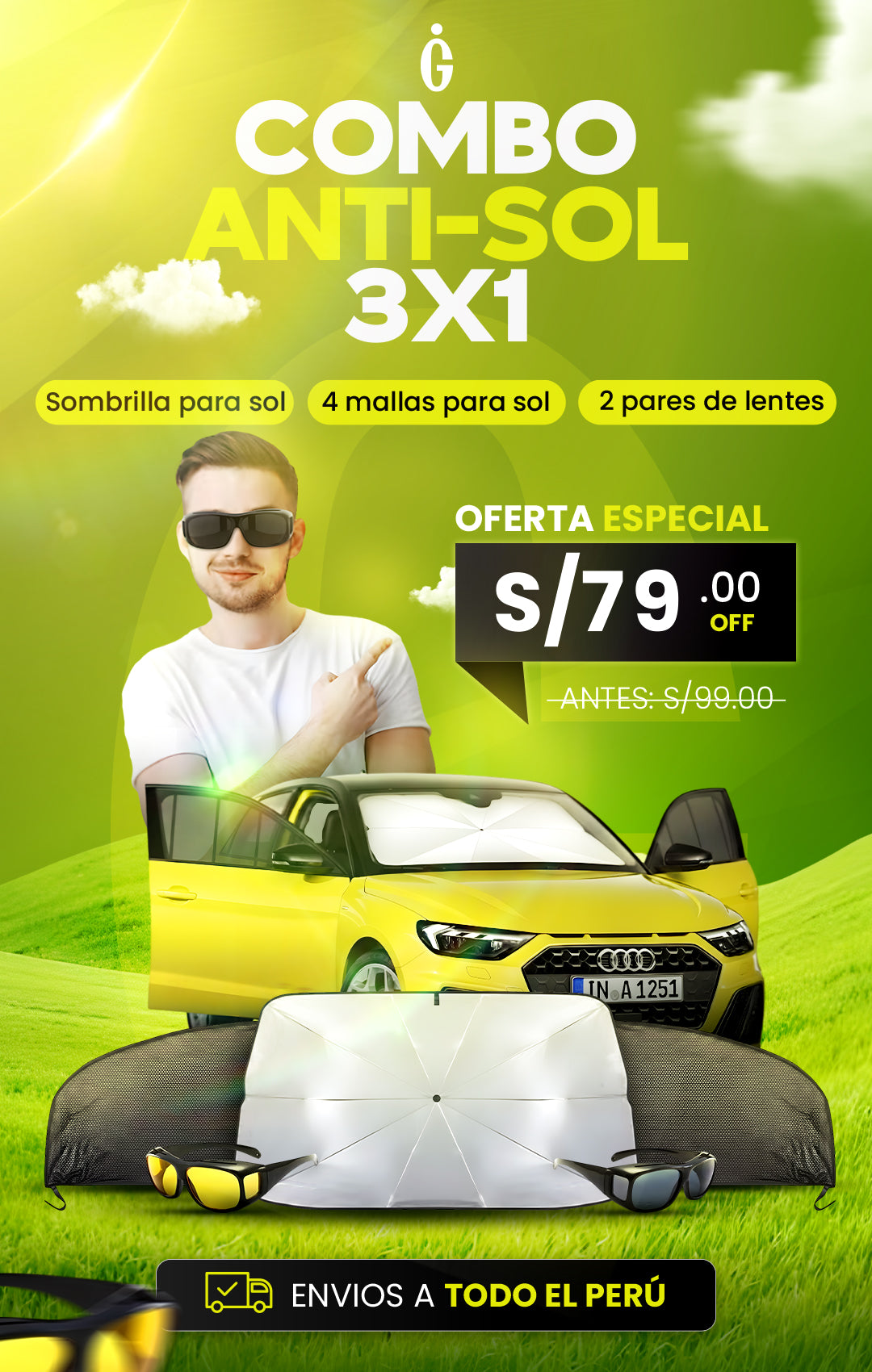 ¡COMBO ANTI-SOL 3X1! ☀️ 🚗 😎 – IGP